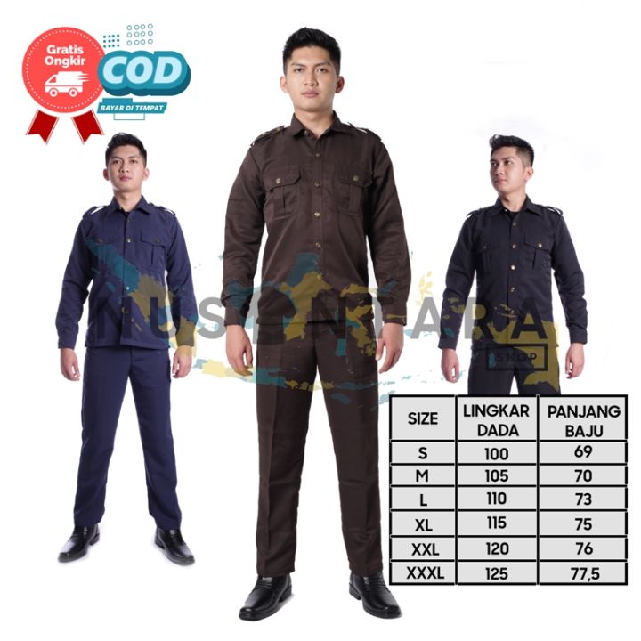 Seragam Safari Baju Safari Setelan Safari Security Seragam Driver Supir ... Seragam Safari Baju Safari Setelan Safari Security Seragam Driver Supir ...