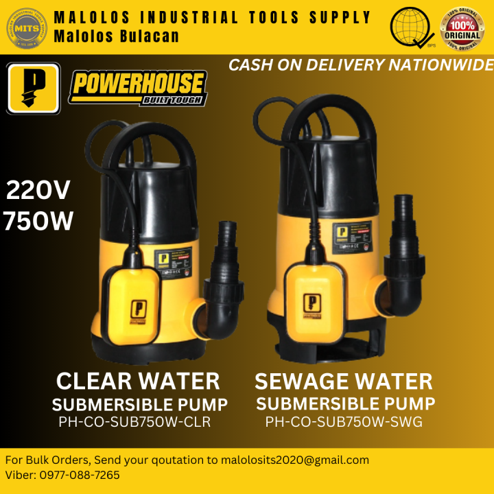 Original Powerhouse Electric Submersible Pump 750W Sewage and Clean ...