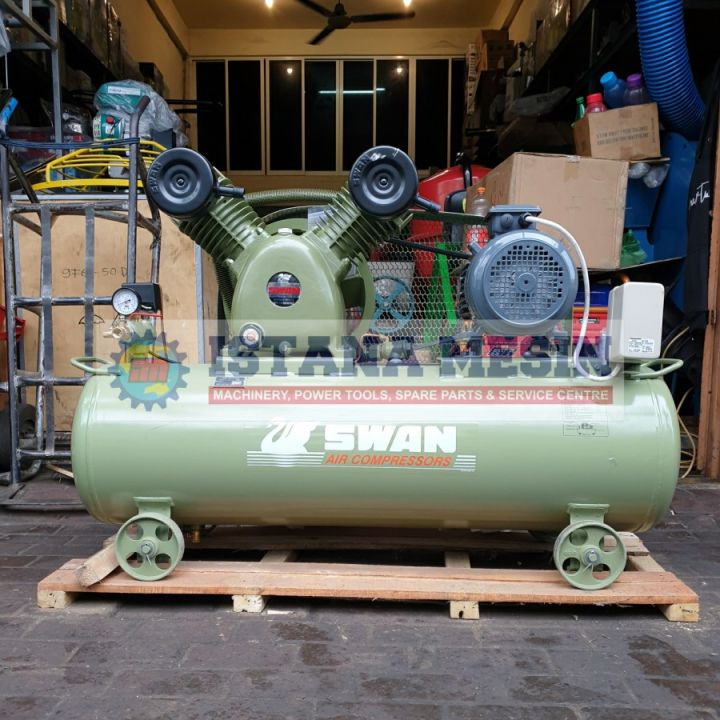 KOMPRESSOR ANGIN SWAN 5HP COMPLETE MOTOR + OTOMATIS SWAN SVP 205 ...