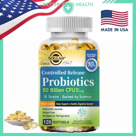 SOLGAR Probiotics Softgels-50 billion probiotics-18 probiotic strains ...