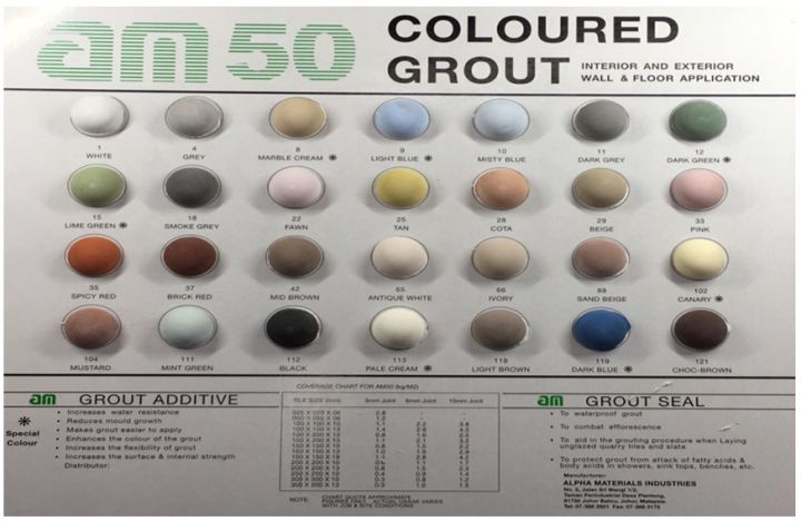 [ AM ] Coloured Grout 2.5kg - For Tile/Marble/Granite Grouting | Lazada ...