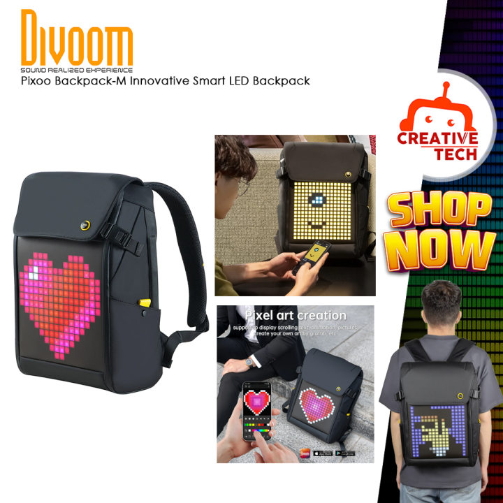 Pixoo Backpack-M Innovative Smart LED Backpack DIVOOM BACKPACK M (ORIGINAL) | Lazada PH