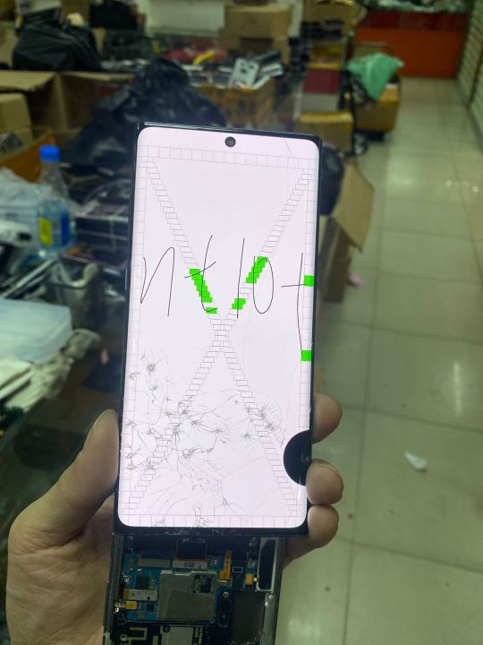 ด้วยการแตกแบบออริจินัลจอ LCD สำหรับ Samsung Galaxy Amoled Note10แตก ...