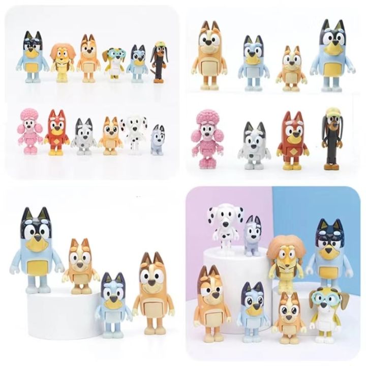 12 Pieces Of Cartoon Animation Bluey Playtime Movable Doll PVC Toy ...