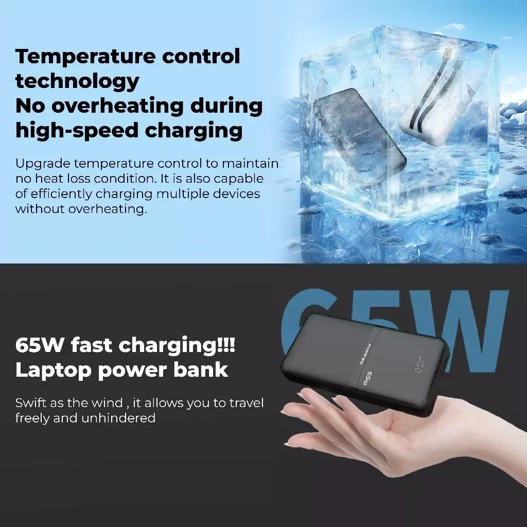 PINENG PN-877PD 20000mAh Powerbank Built-in Cable , Quick Charge 65W ...