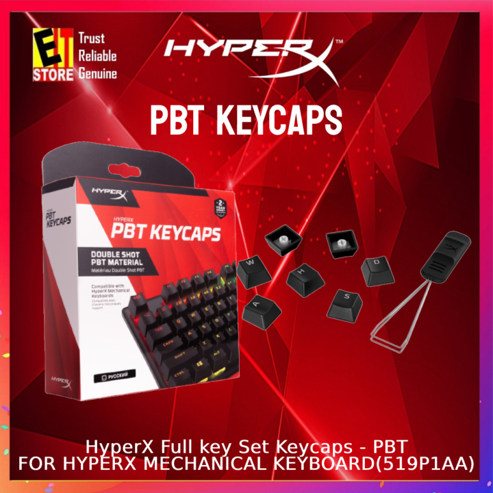 HYPERX PBT KEYCAPS FULL KEY SET -BLACK FOR HYPERX MECHANICAL KEYBOARD ...