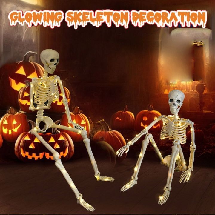 IPIE2 Movable Skeleton Human Model Decoration LED Lights Glow in Dark ...