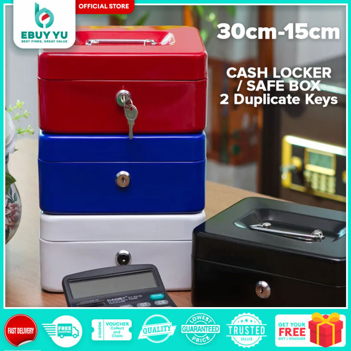 EBUY YU 15CM Portable Steel Mini Small Lockable Cash Coins Money ...