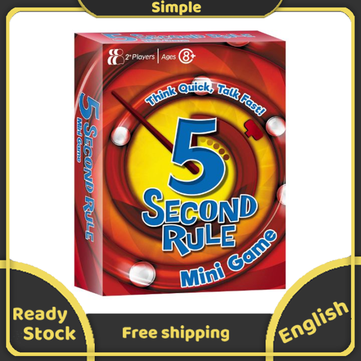 5 Second Rule Board Game MINI Version Think Quick Talk Fast Family ...
