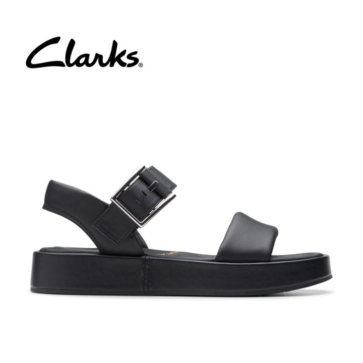 Clarks Womens Alda Strap Flatforms Black Leather Lazada Singapore