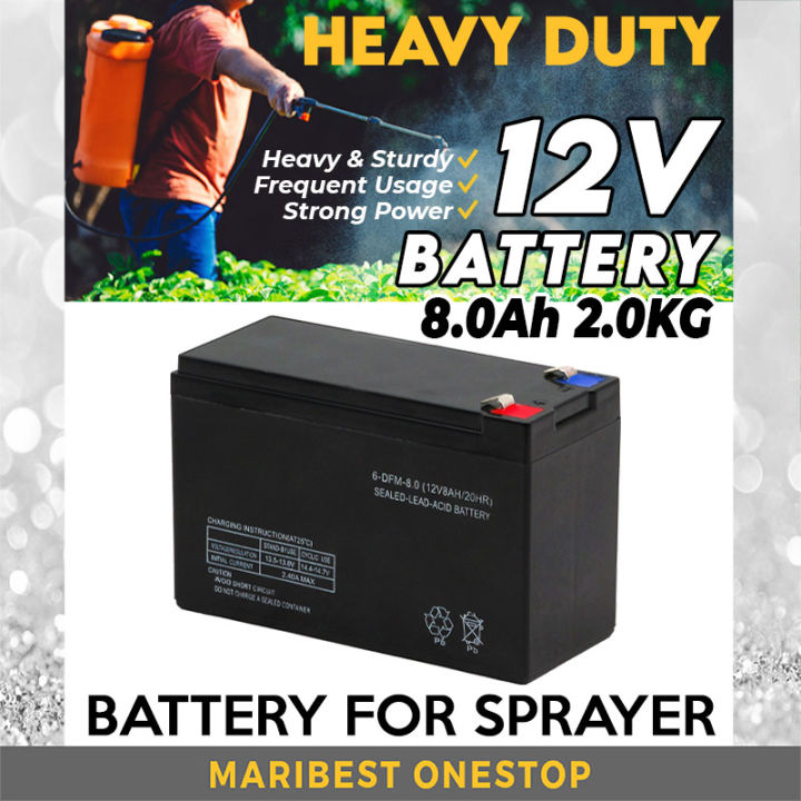 12V 8.0Ah Battery For Sprayer Pump Knapsack Sealed Lead Acid Battery ...