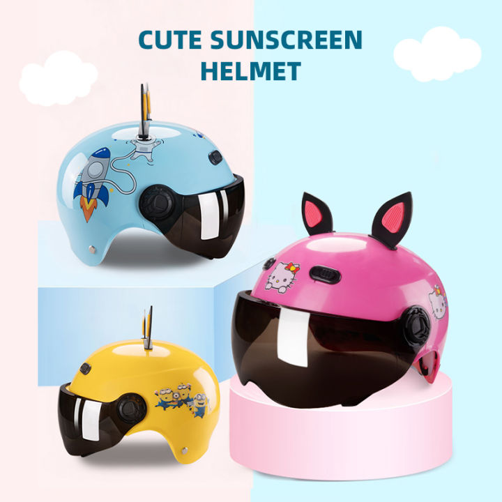 Kids Cute Carton Helmet Motorcycle Scooter Riding Gear Protect Head ...