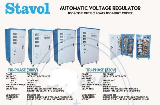 STAVOL OR TNS AUTOMATIC VOLTAGE REGULATOR 10KVA 3P 220V (AVR 10KVA 3P ...