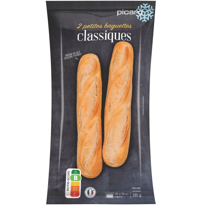 Picard 2 Classic Precooked French Half Baguettes Bread - Frozen ...