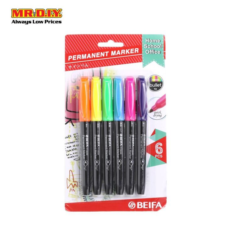 MR.DIY BEIFA Permanent Marker (6 pcs) | Lazada