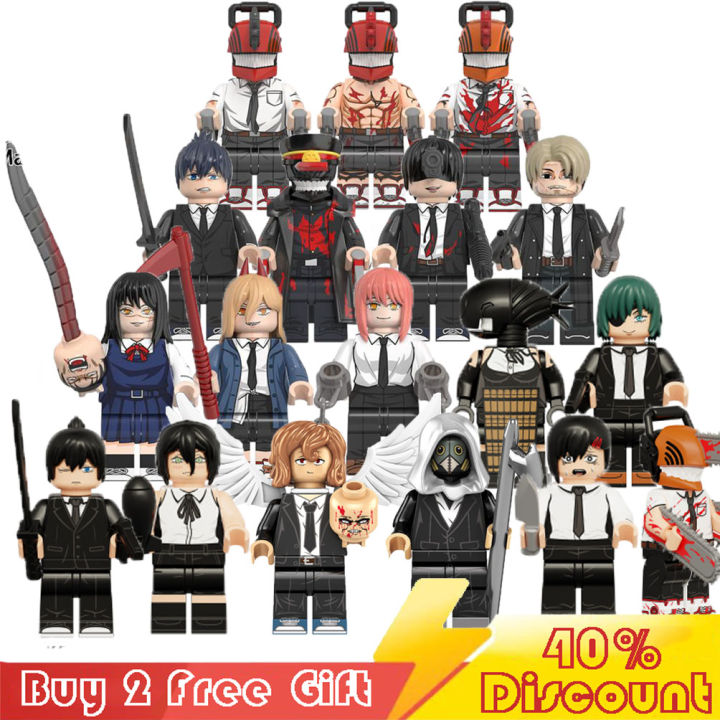 Chainsaw Man Minifigures Building Block Toy Denji Power Makima Mitaka ...
