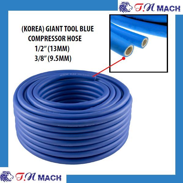 KOREA GIANT TOOLS REINFORCED RUBBER AIR HOSE COMPRESSOR HOSE 400psi 9 ...