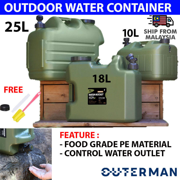 OUTERMAN Outdoor Water Bucket Portable Water Tank Container With Faucet ...