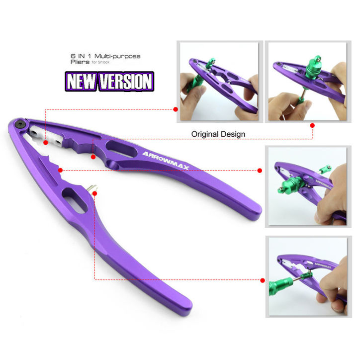 RS V3 6 IN 1 Metal Shock Absorber Pliers Rod Ball Clamp Multi-function ...
