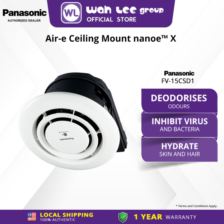 PANASONIC FV-15CSD1NAH AIR-E CEILING MOUNT NANOE X GENERATOR AIR PURIFIER REMOVE ODOURS FV ...