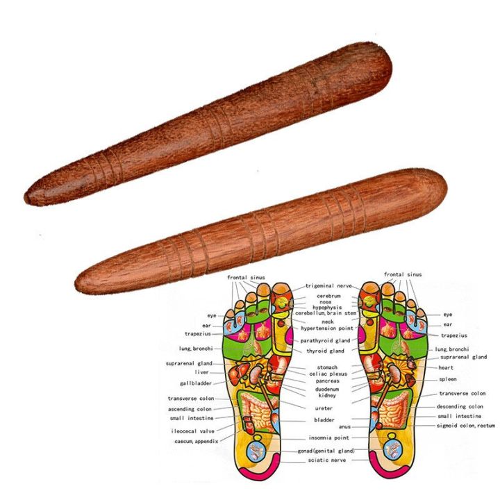 2 1 Pcs Wooden Foot Spa Physiotherapy Reflexology Acupressure Thai Foot