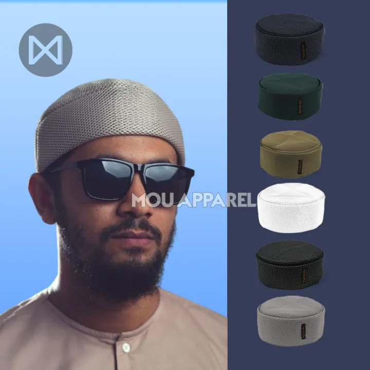 Peci Lipat Mesir Habasya Premium Kopiah Hitam Putih Abu Biru Kopyah ...