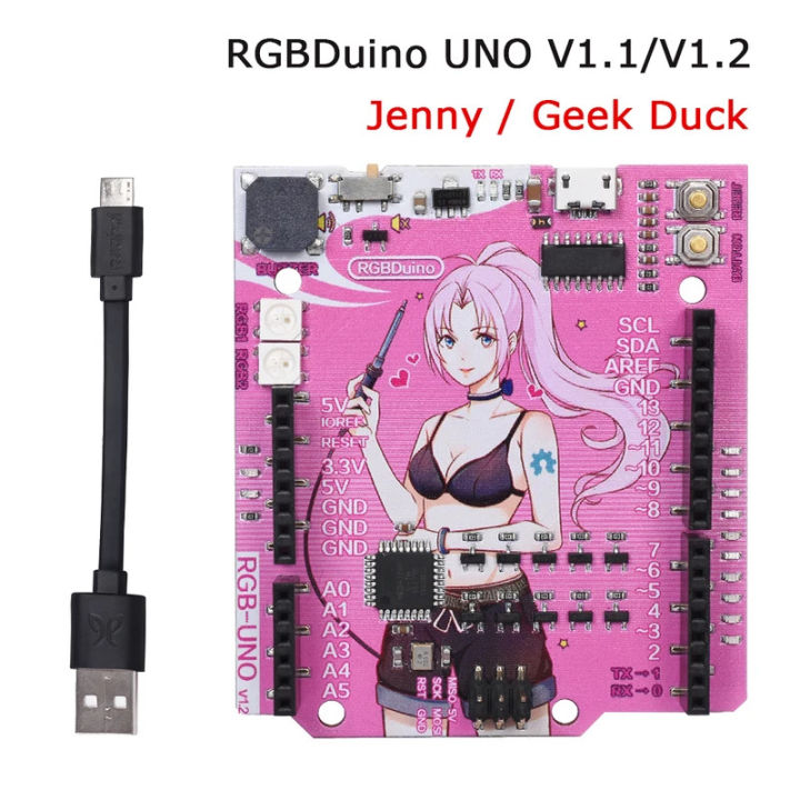 RGBDuino V1.2ชิป ATmega328P บอร์ดพัฒนา Jenny สำหรับ CH340C VS Arduino UNO R3อัพเกรดสำหรับ3B ...