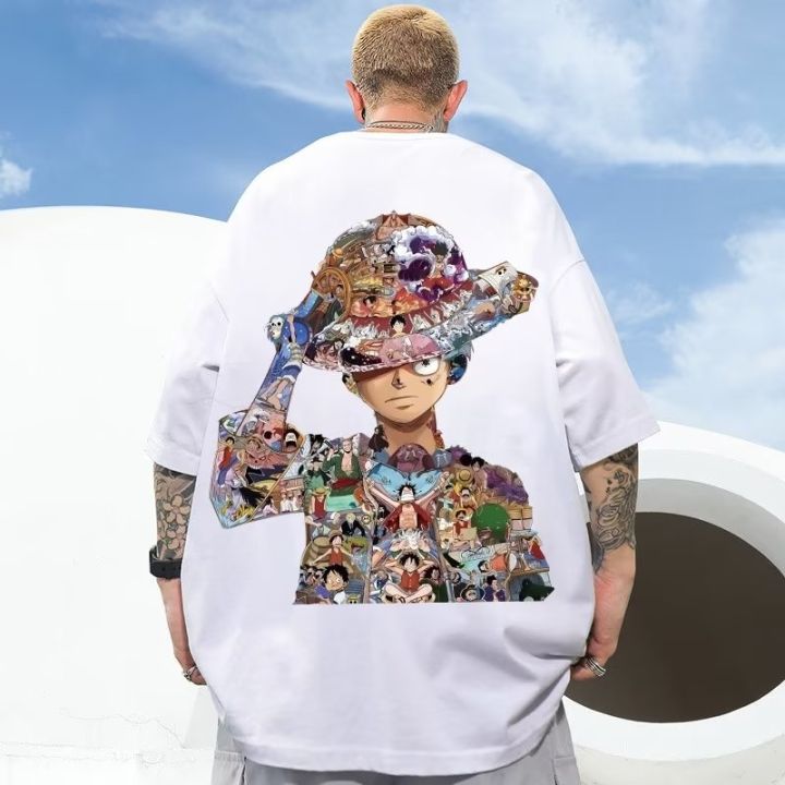 (S-8XL) 2022ใหม่พิมพ์หลวมแขนสั้นเสื้อยืดผู้ชายและผู้หญิงที่มีการ์ตูนเดียวกันย้อนยุคด้านบนขนาด ...