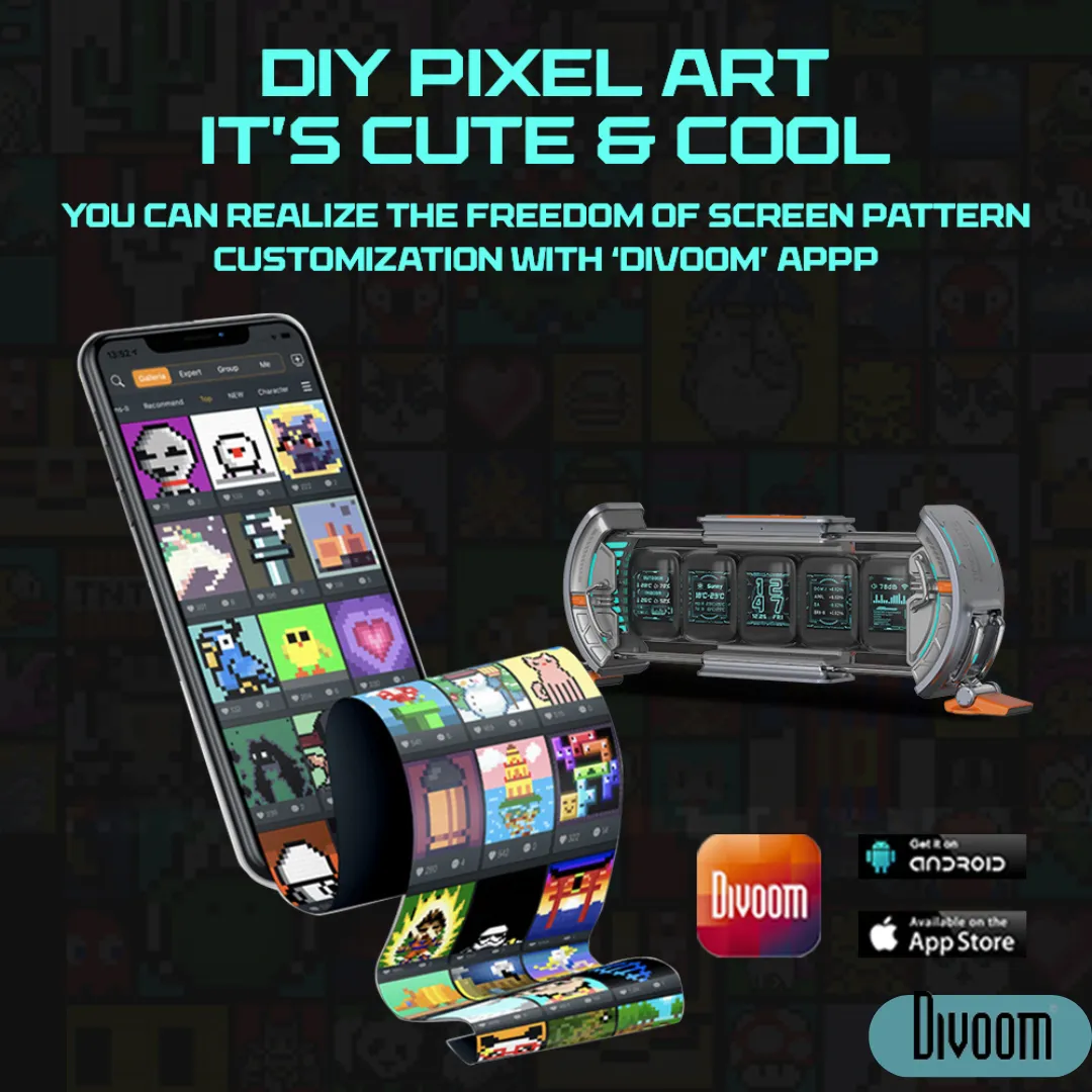 DIVOOM Time Gate | World Time Clock | Weather Forecast | Festival ...