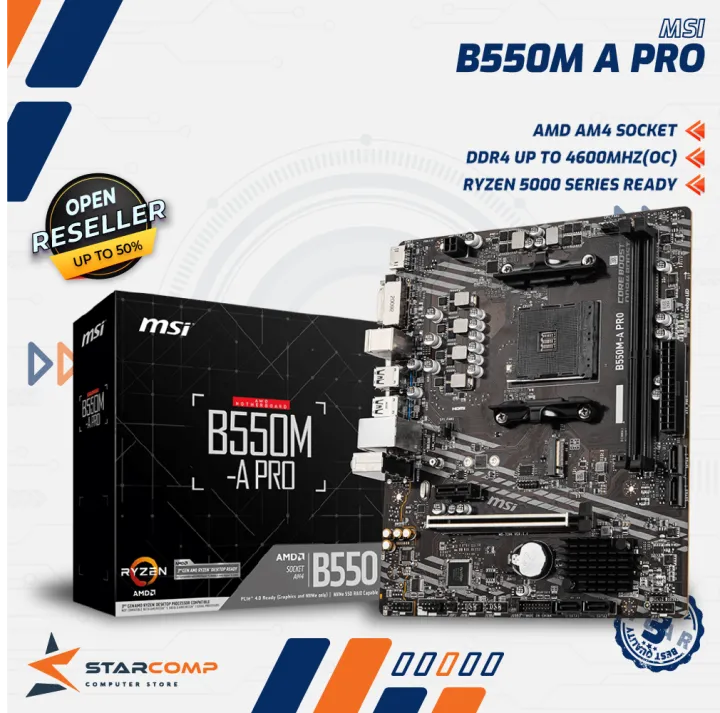 MSI B550M-A PRO Motherboard AMD Ryzen AM4 Micro ATX B550 | Lazada Indonesia