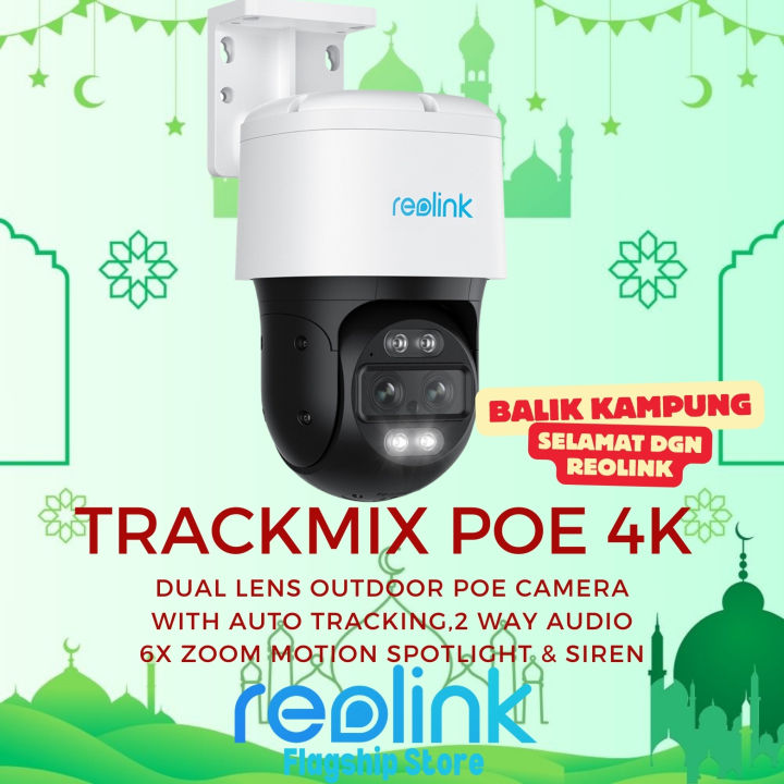 Reolink Trackmix PoE 4K 8MP Security Outdoor Camera Dual-Lens Motion ...