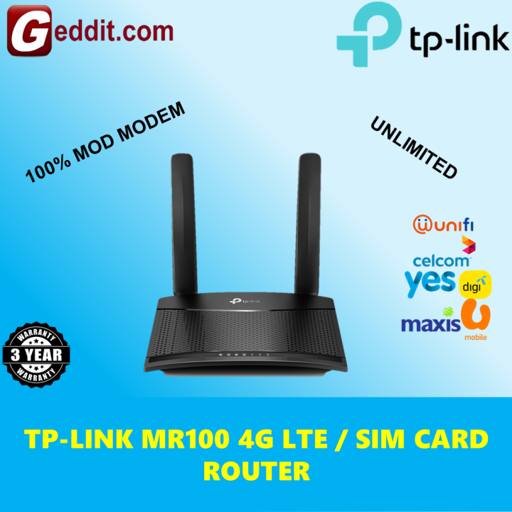 TP-LINK TL-MR100 300 Mbps WIRELESS 4G LTE ROUTER MR100 - SUPPORT ...