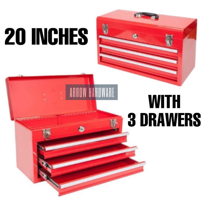 20 Portable Steel Toolbox Cabinet W 3 6 Drawers And Top Tray Lazada Ph
