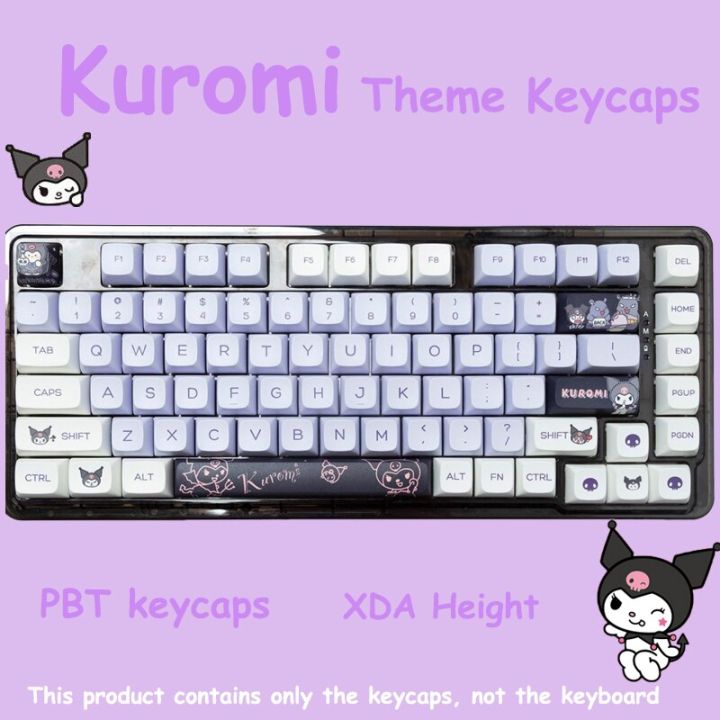 Sanrio Anime Kawaii Kuromi Keycaps 146 Keys Cartoon Style Mechanical ...