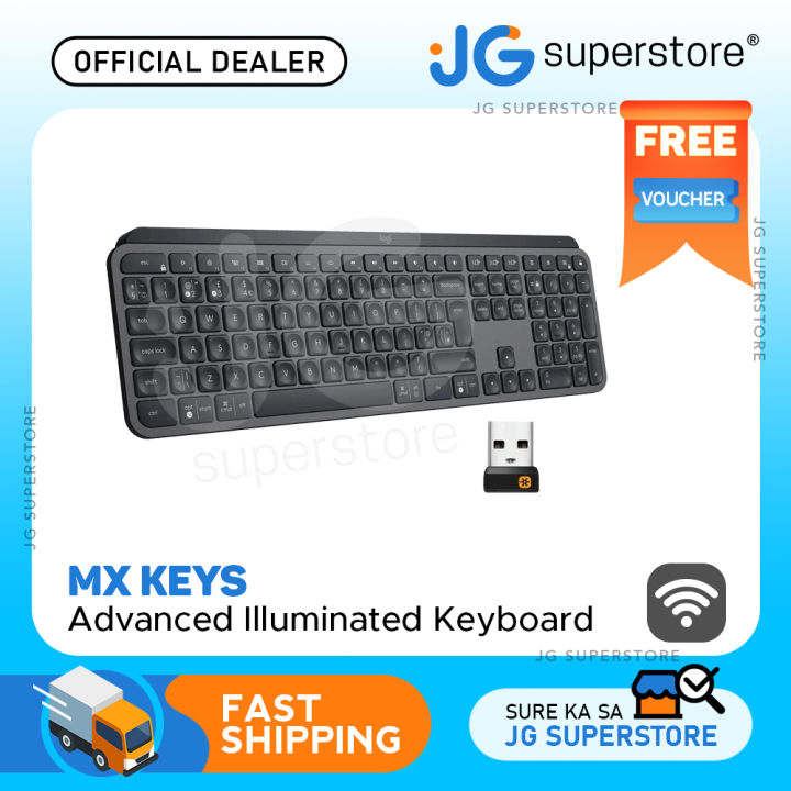 Logitech MX Keys Advanced Wireless Illuminated Backlit Keyboard USB-C ...