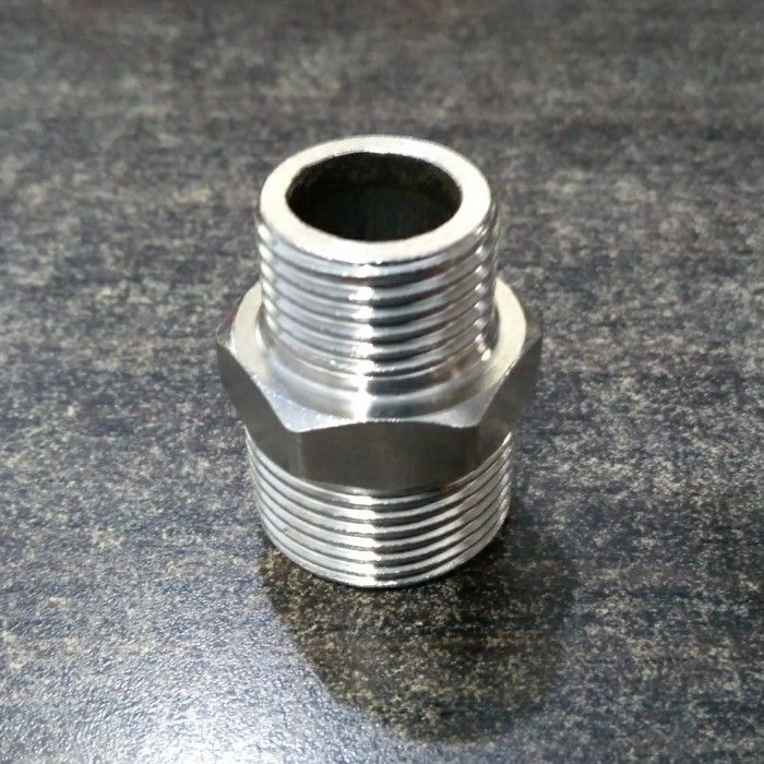 Double Nepple Stainless 3/4 x 1/2 Dobel Nepel SS 0,75 ke 0,5 inch ...