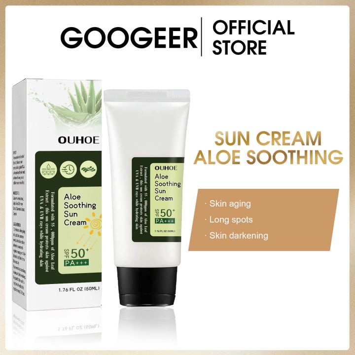 OUHOE Aloe Vera Soothing Sunscreen Sun Cream SPF 50+ PA+++ Sunscreen ...