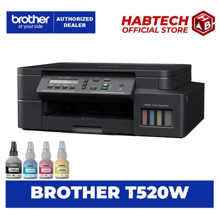 Brother DCP T520w Ink Tank Wireless 3 in 1 Printer with Scanner and ...