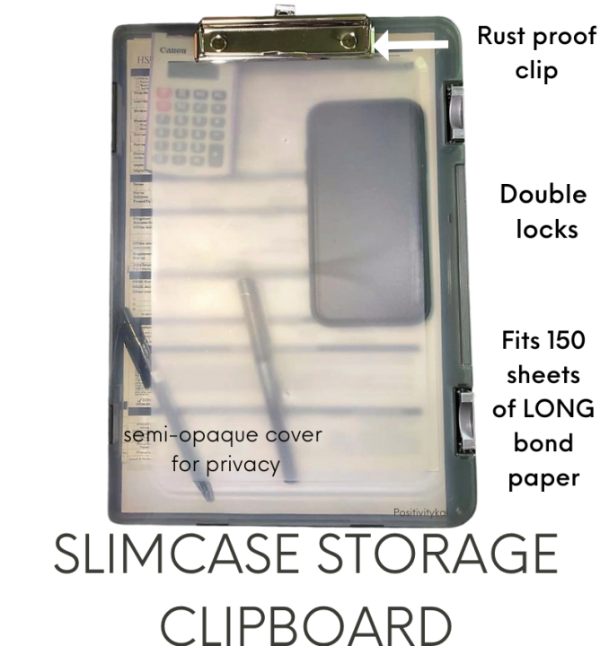 Slimcase Storage Clipboard Long size with side opening and double locks ...