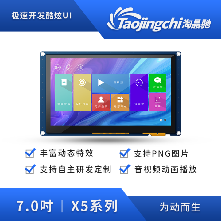 Taojingchi X5 series 7-inch IPS touch screen full view display 1024*600 ...