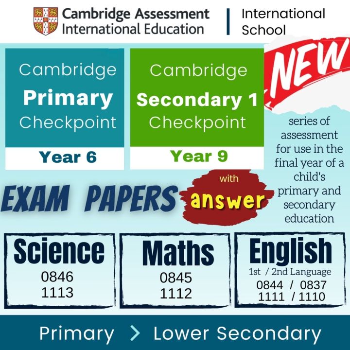 E2 💯 Cambridge Checkpoint Assessment Paper Answer Year 6 Checkpoint