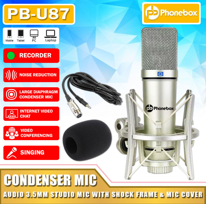 PHONEBOX PB-U87 Condenser Microphone Kit with Adjustable Mic Suspension ...