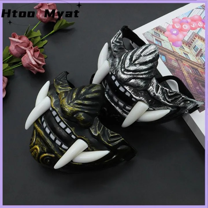 tantuoye Japanese Samurai Oni Demon Mask Halloween Demon Samurai ...