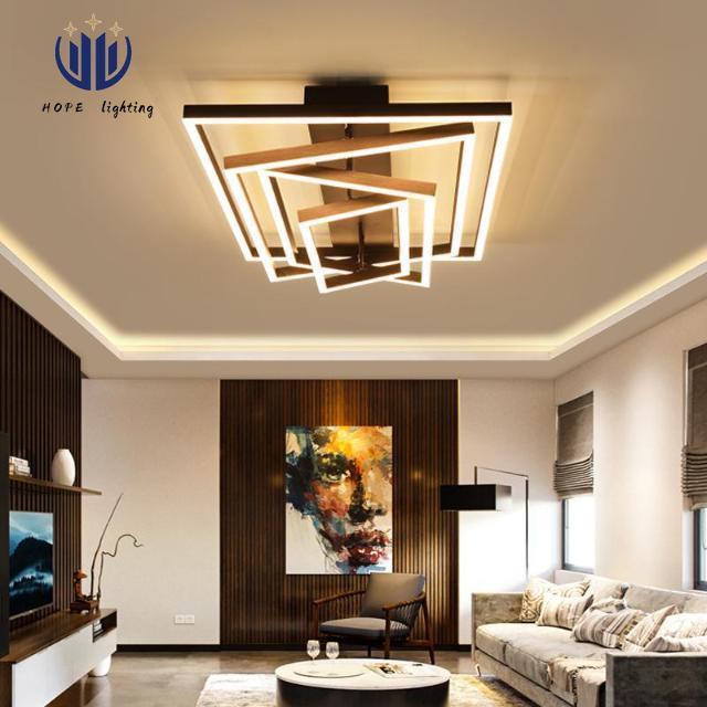 HOPE Hot Sell Modern LED Ceiling Lights For Living Room Dining Room LED Techo coffee Remote ...