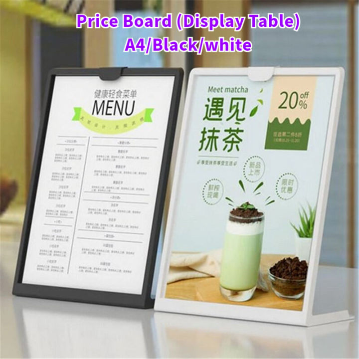 A4 Poster Menu Holder/Restaurant Desktop Display Stand/L- Shape Display ...