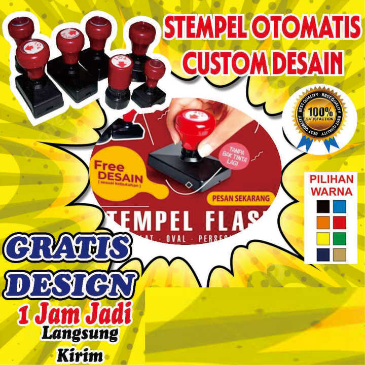 Stempel Otomatis Flash Murah Custom Free Desain Nama Perusahaan Logo ...