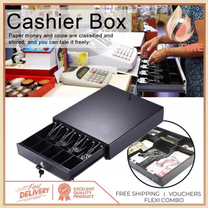 Heavy Duty Pos Electronic Cash Drawer Box Case Storage 5 Bill 5 Coin ...