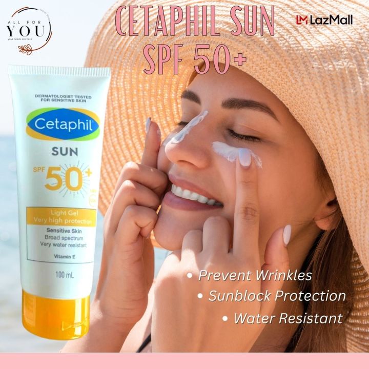 Cetaphil Sun Spf 50+ Sunscreen Light Gel Light And Oil Free Sunscreen ...