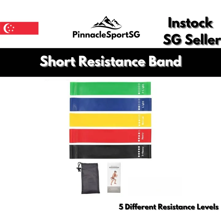 (SG) Short Resistance Band Set Loop Yoga Pilates Exercise Recovery ...