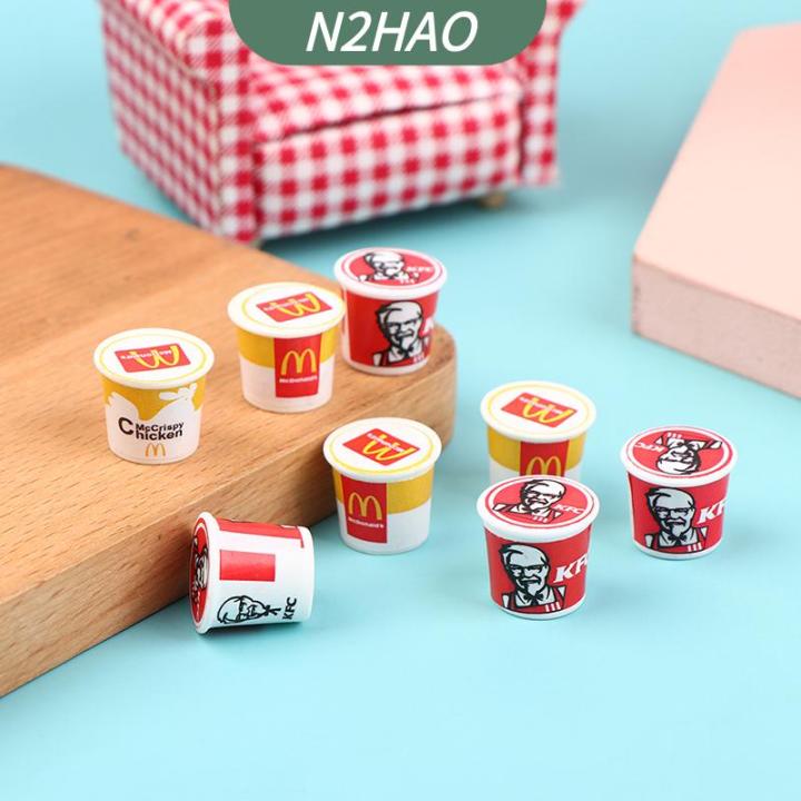 N2HAO 5Pcs/set 1/12 Dollhouse Miniature Food Fastfood Mini KFC Family ...